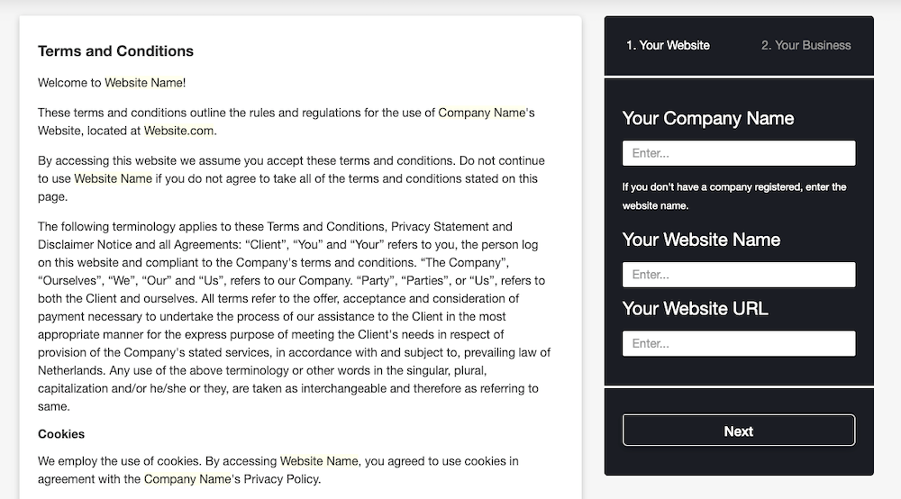 Terms And Conditions Generator The Fastest Free Terms And Conditions Terms And Conditions Generator The Fastest Free Terms And Conditions
